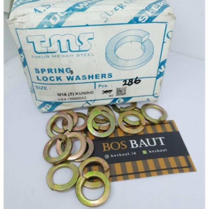 Jual Ring Veer Besi Kuning - Spring Washer Ukuran M16 | Shopee Indonesia