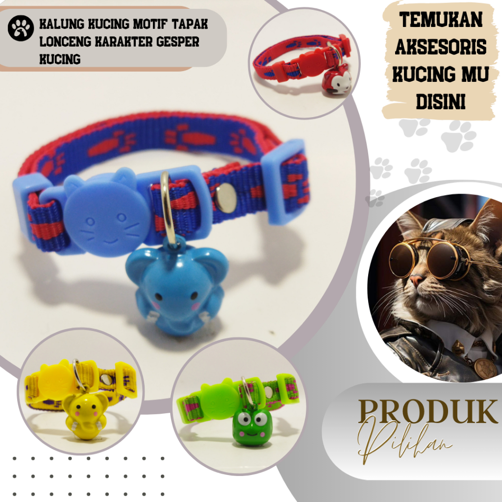 Jual Kalung Kucing Motif Tapak Lonceng Karakter Gesper Kucing / Gesper ...