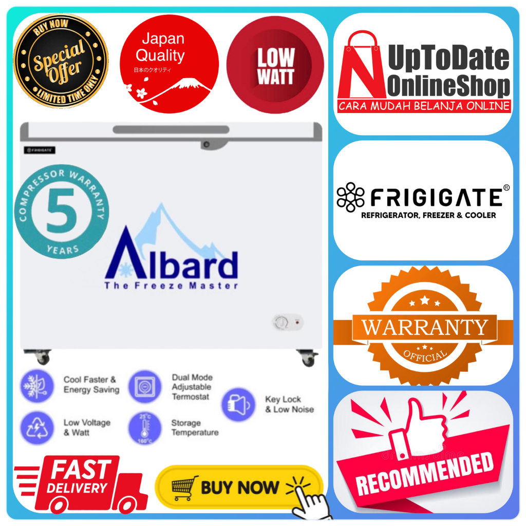 Jual CHEST FREEZER FRIGIGATE F-200 F200 F 200 ALBARD SUPER LOW WATT LOW ...