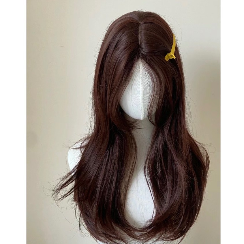 Jual Wig Rambut Palsu Wanita Model Panjang Layer Blow Curtain bangs 60 ...