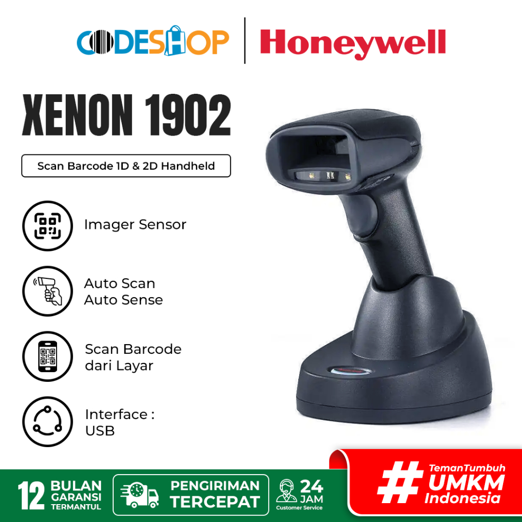 Jual Honeywell Xenon 1902 1D 2D Handheld Barcode Scanner Wireless Imager | Shopee Indonesia
