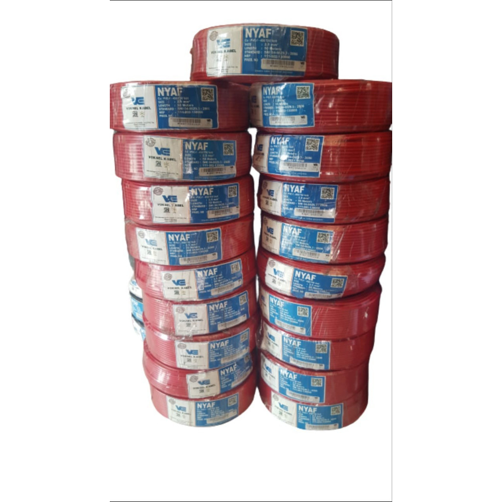 Jual KABEL LISTRIK NYAF 2.5mm ( Merah ) Panjang 50 Meter MEREK VOKSEL ...