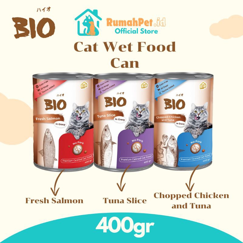 Jual Bio Cat Wet Food Can 400gr Bio Cat Makanan Basah Kucing Kaleng ...