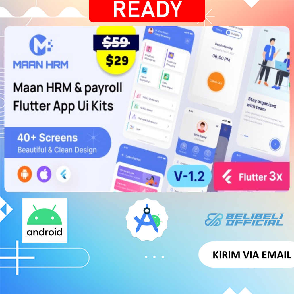 Jual Flutter Template Maan Hrm Flutter App Ui Kit Android And Ios