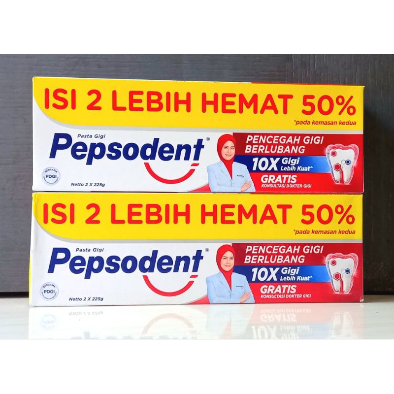 Jual Pepsodent 225 gr + 225 gr( isi 2 pcs dalam kemasan) | Shopee Indonesia