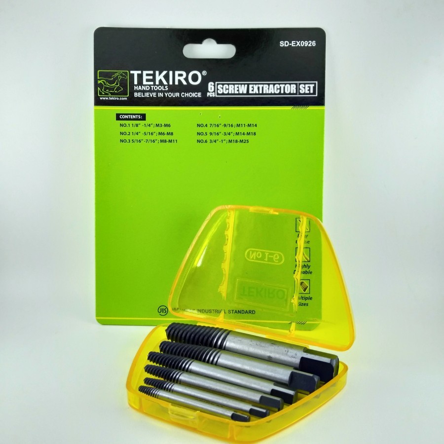 Jual TEKIRO SCREW EXTRACTOR SET 6 PCS TEKIRO TAP BALIK SET 6 PCS SD ...