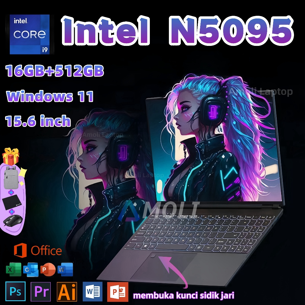 Jual 【Laptop Siswa+Bisa COD】AMOLI Laptop Pink SSD Intel Celeron N5095 ...