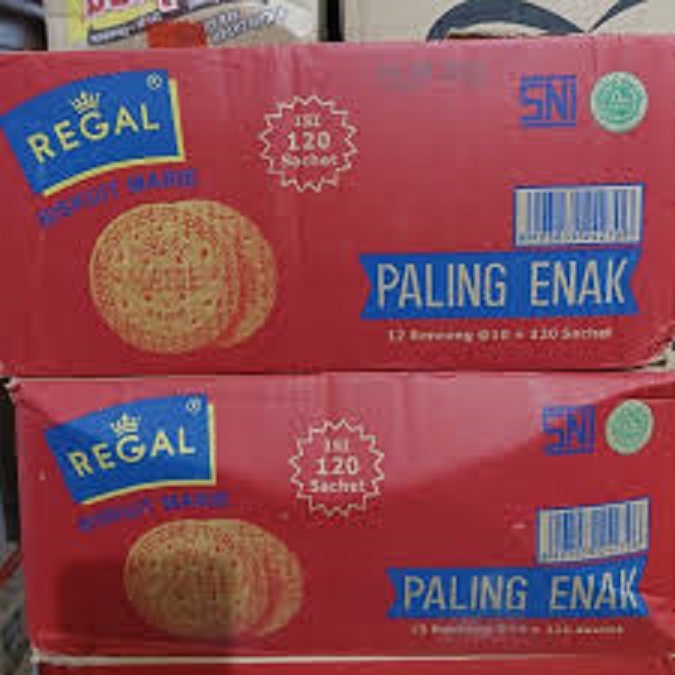 Jual Biskuit Marie REGAL 1Dus / Karton isi 12 Renceng x 10 Sachet 12gr ...