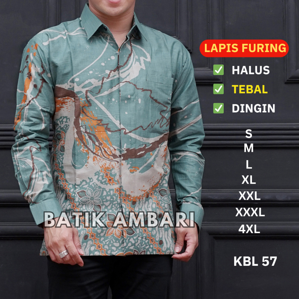 Jual Batik Pria LAPIS FURING Kemeja Batik Lengan Panjang STANDAR JUMBO ...