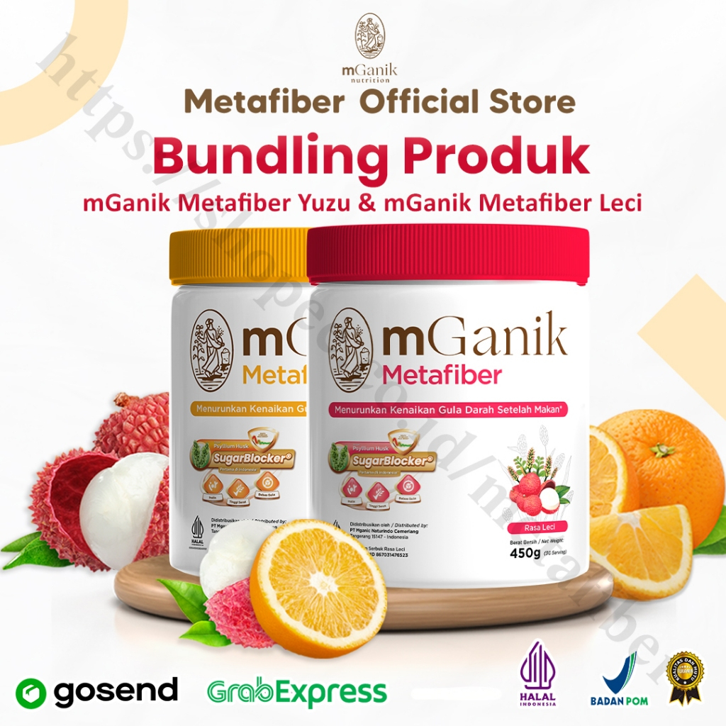 Jual mGanik - Metafiber Jeruk Yuzu & Leci 450gr - Suplemen Serat ...