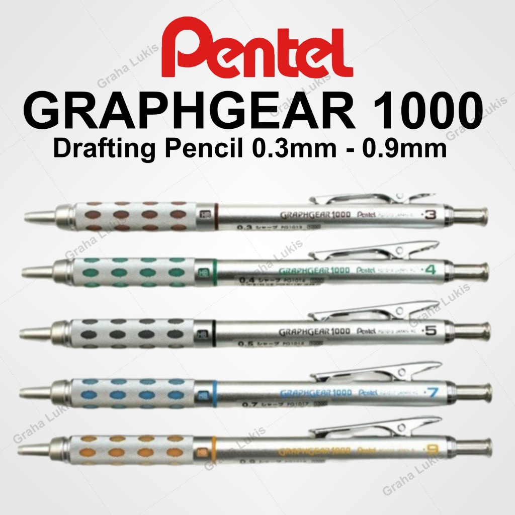 Jual Pentel Graph Gear 1000 Drafting Pencil - 0.3 / 0.5 / 0.7 / 0.9 mm ...