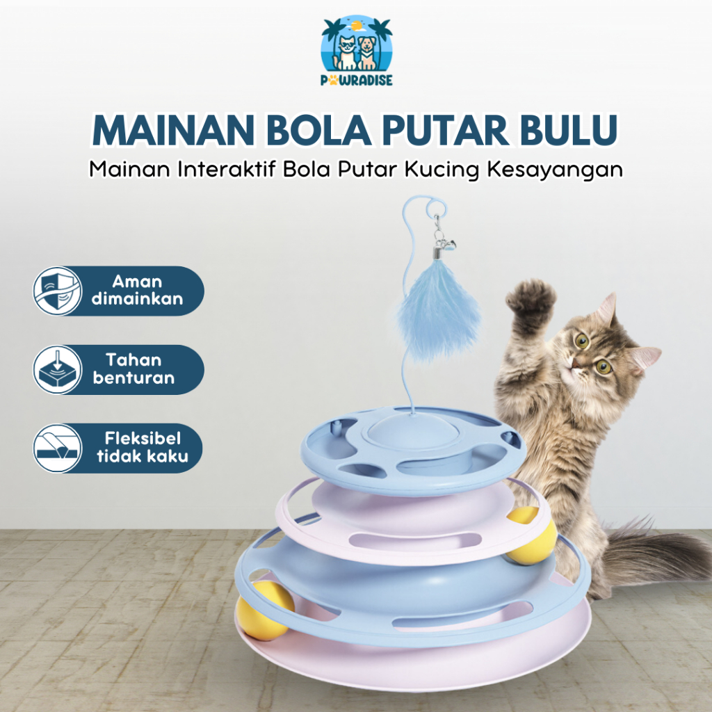 Jual Cat Play Toy Tower Mainan Kucing Bola Putar Mainan Kucing ...