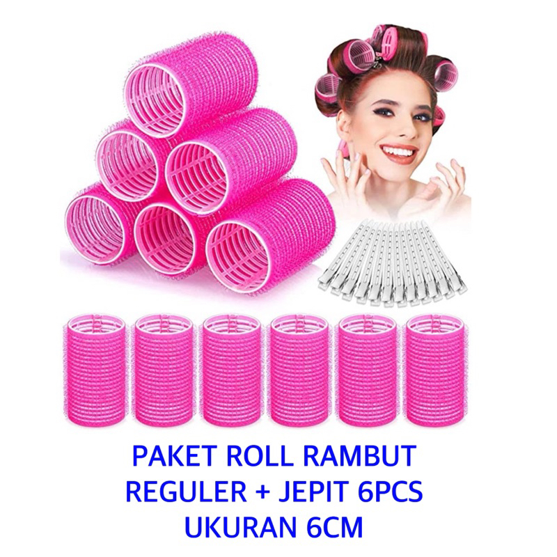 Jual PAKET 6PCS ROLL RAMBUT DAN JEPIT 6CM | Shopee Indonesia