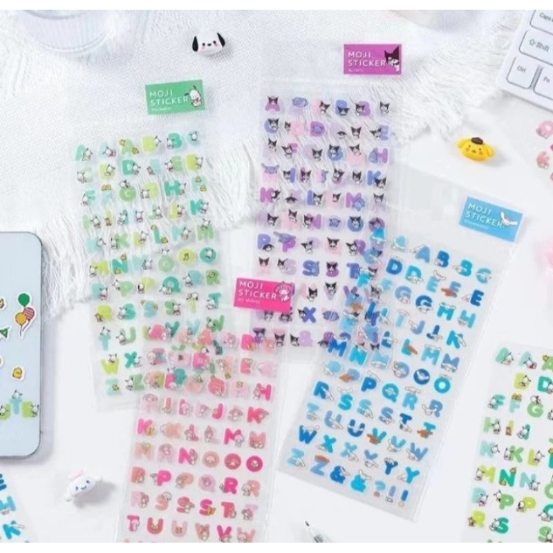 Jual MOJI ALFABET STICKER / STIKER HURUF KARTUN / DIY STICKER | Shopee ...