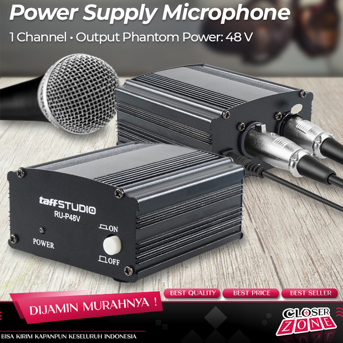 Jual Phantom Power Microphone 1 Channel 48V Supply Mic - RU-P48V ...