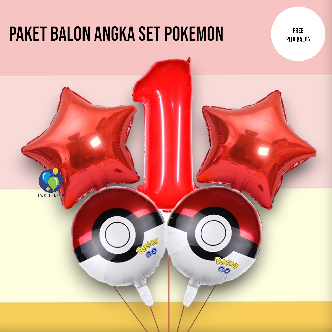 Jual Paket Balon Pokemon Ulang Tahun Angka / Set Dekorasi Happy ...