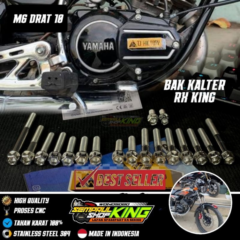 Jual Baut Bak Kalter Rxking Rx king Stainless Cnc 2 Kunci Fullset kanan kiri | Shopee Indonesia