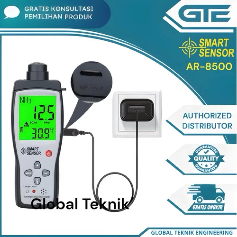 Jual Ammonia Gas Detector NH3 Smart Sensor AR8500 Amonia Tester AR 8500 ...