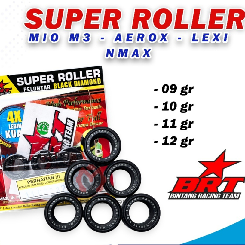 Jual Roller BRT mio Super Blackdiamond Nmax ROLLER Racing BRT racing Black Diamond Roller Ukuran ...