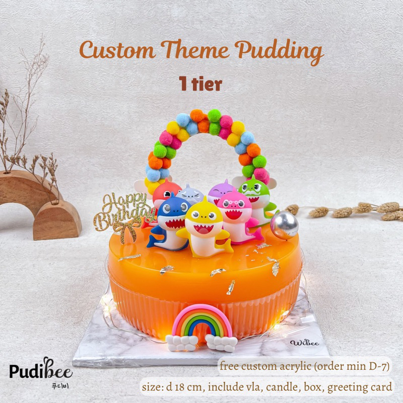 Jual Custom Theme Pudding (1 Tier) - Custom Puding Ulang Tahun Karakter ...