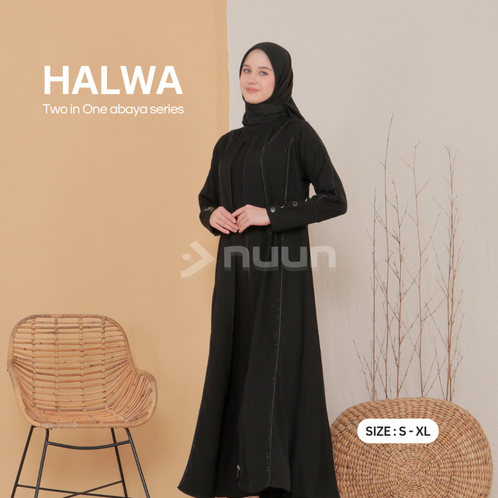 Jual Halwa abaya hitam mewah abaya arab saudia turkey hitam polos umroh haji | Shopee Indonesia