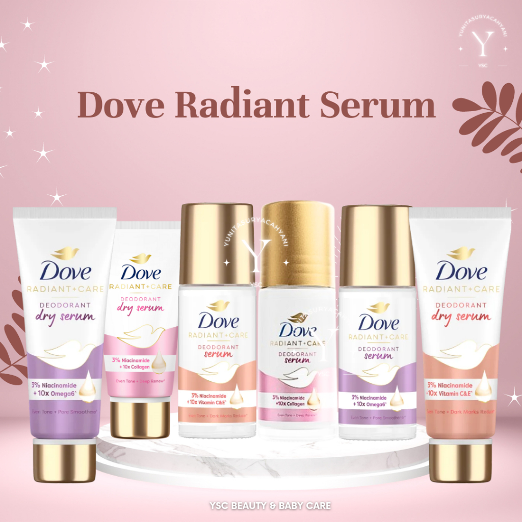 Jual Dove Radiant + Care Deodorant Serum 45gr - 3% Niacinamide + 10x Omega 6 / Collagen ...