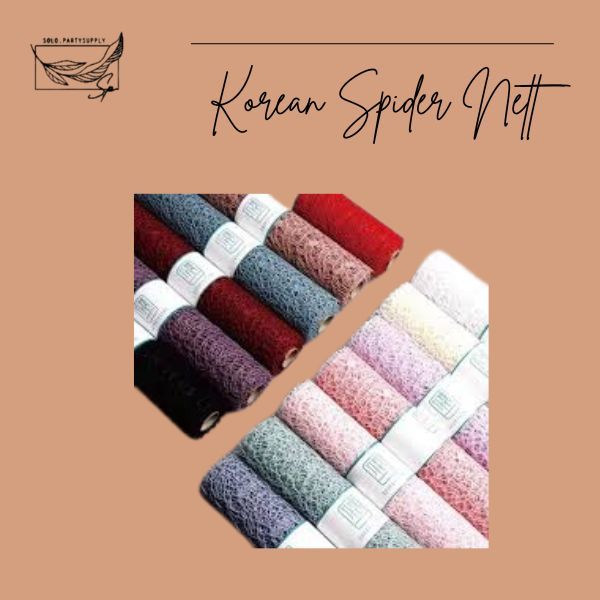 Jual (SW) TERLARIS FLOWER MESH KOREAN SPIDER NET Korean Jaring Net Roll ...