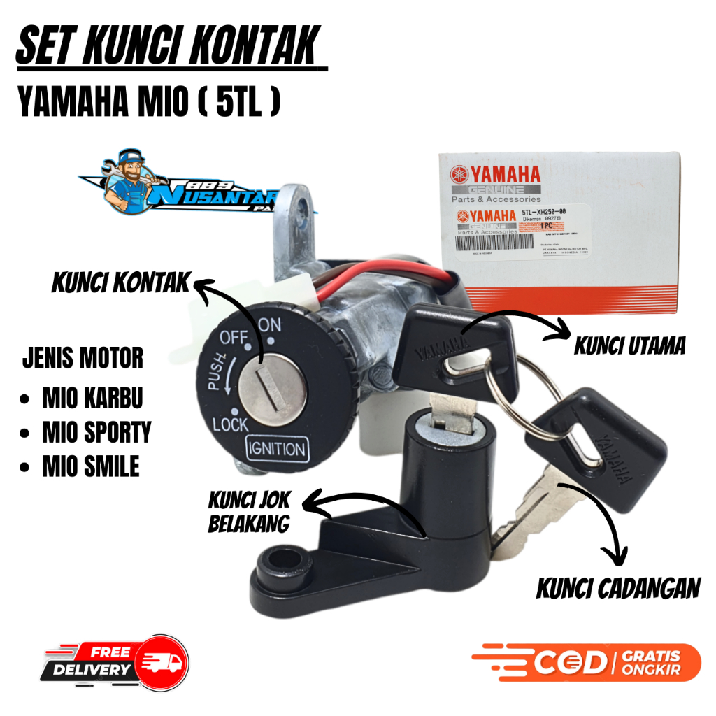 Jual KUNCI KONTAK KEY SET YAMAHA MIO / MIO SPORTY / MIO SMILE / MIO ...