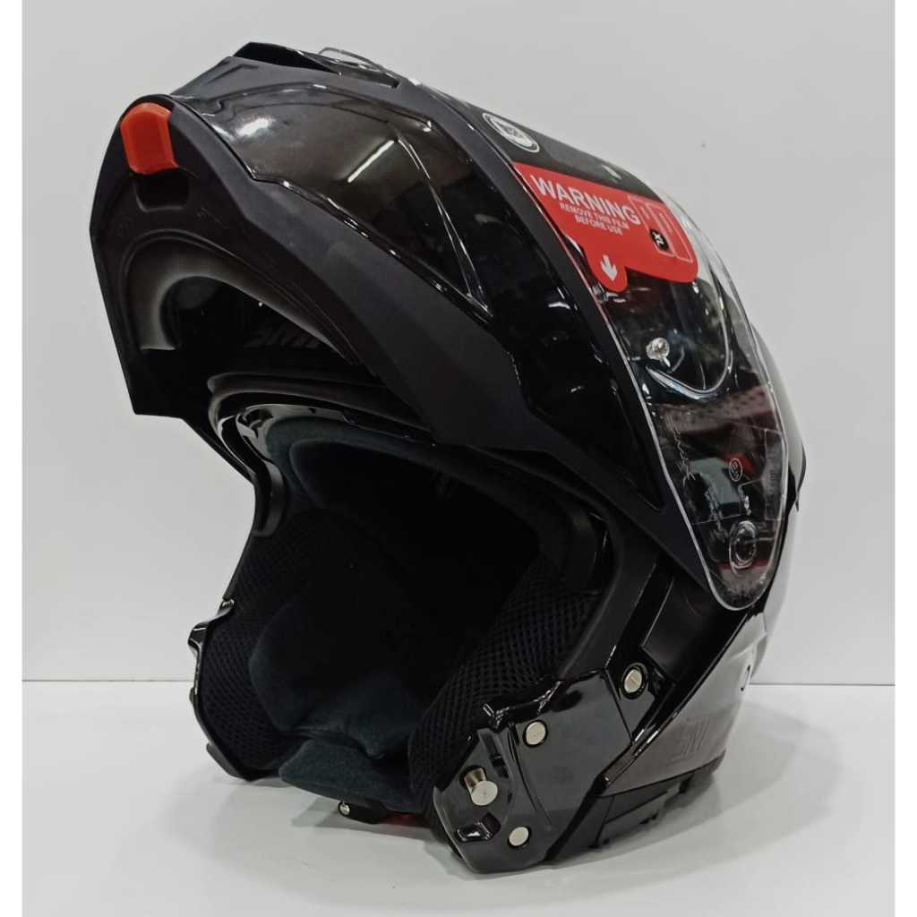 Jual HELM SMK GULLWING FLIP UP HELMET SMK BLACK GLOSSY | Shopee Indonesia