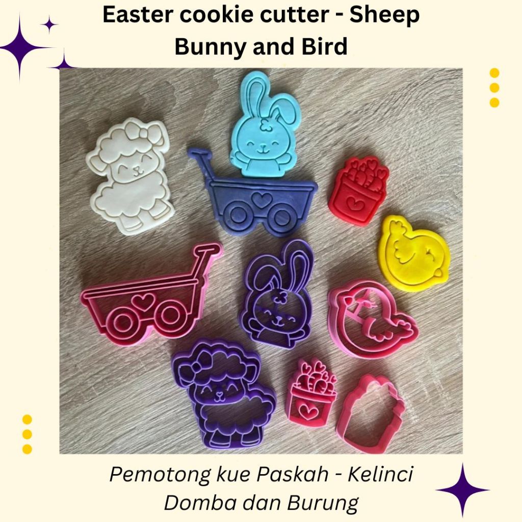 Jual Easter cookie cutter - Sheep Bunny and Bird / Pemotong kue Paskah ...