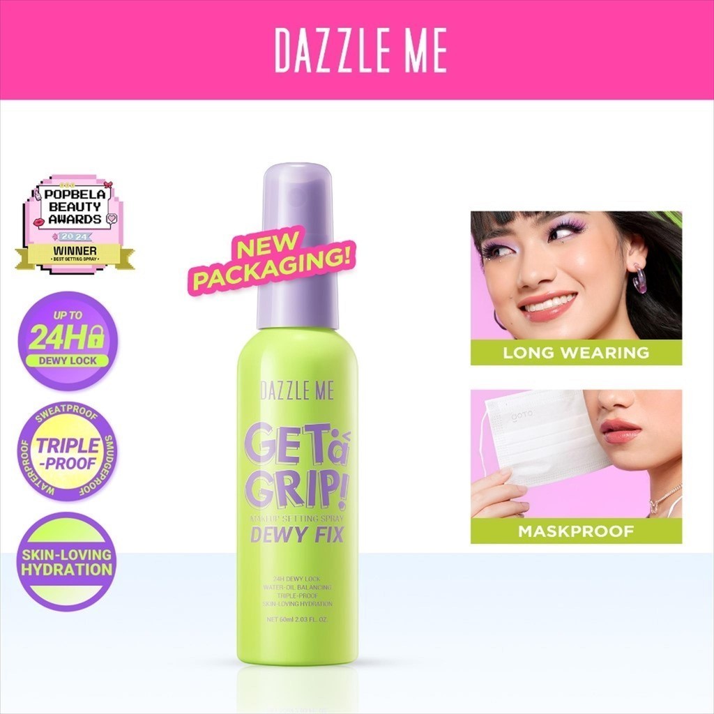 Jual Dazzle Me Get A Grip Make Up Setting Spray Dewy Fix 60 mL ...