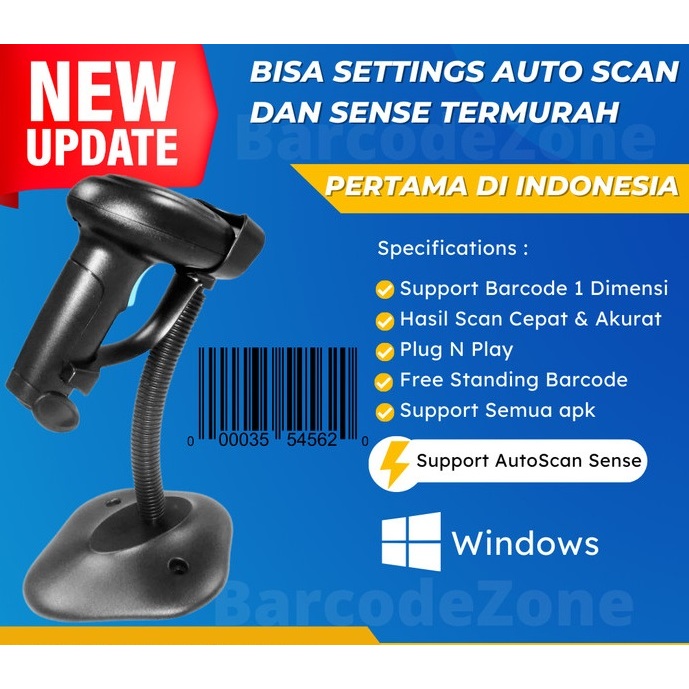 Jual Barcode Scanner With Stand HP Android Laptop PC Untuk Minimarket ...