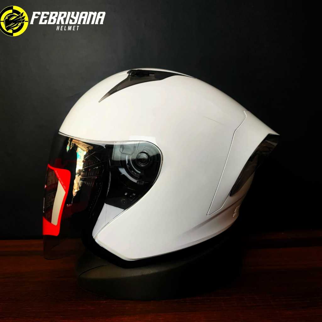 Jual HELM SHEL EQUALIZER SOLID WHITE HELM HALF FACE TERBARU | Shopee ...