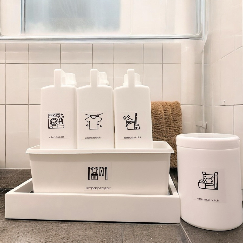 Jual jerigen PUTIH 1LITER 1000ML LAUNDRY ROOM tempat detergent wadah ...