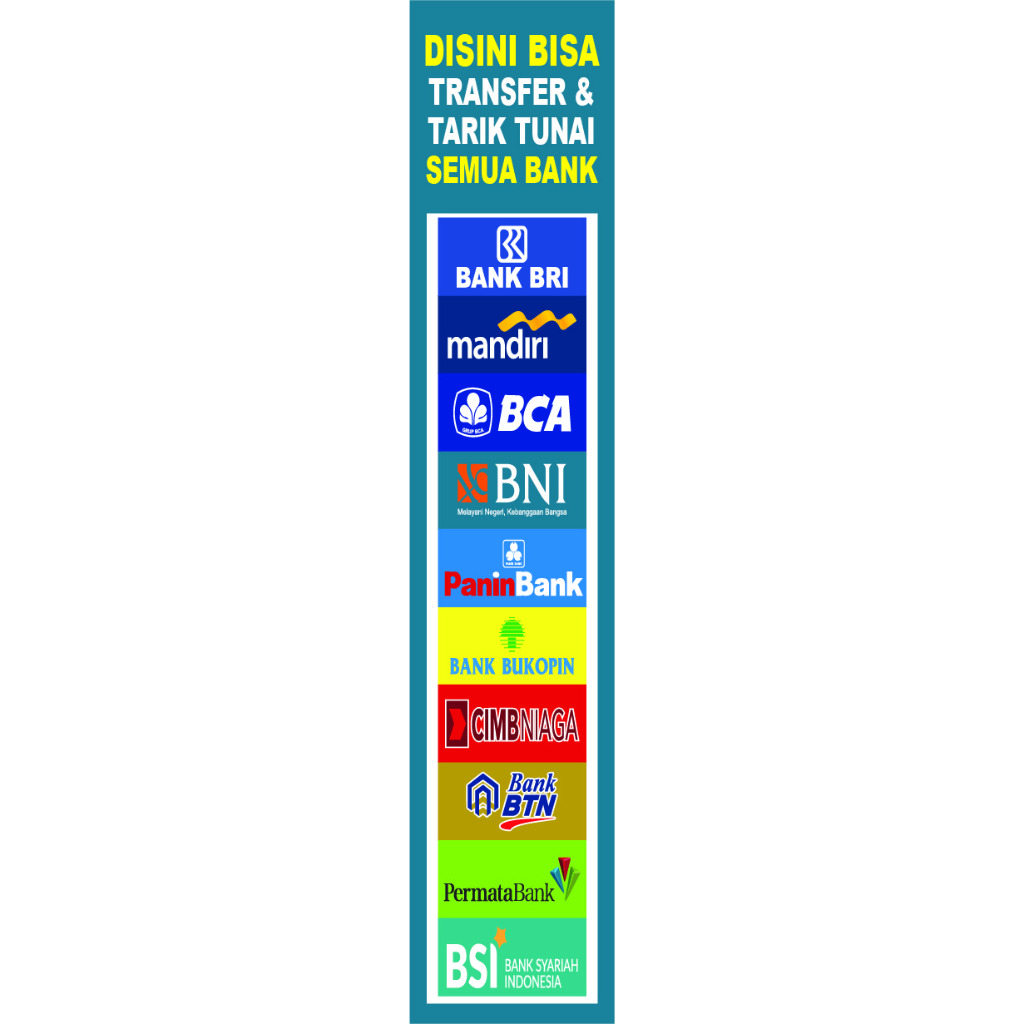 Jual SPANDUK HIASAN KONTER LOGO BANK HIJAU (CUSTOM) | Shopee Indonesia