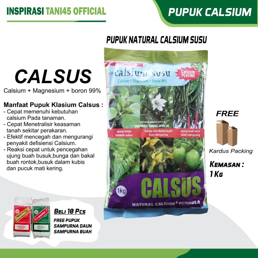 Jual Pupuk Calsium Susu Calsus Natural Plus Formula 1 kg Pupuk Penyubur ...