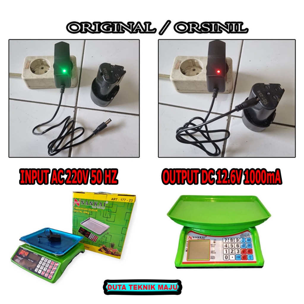 Jual Original Charger Casan Timbangan 40kg dan 100kg NANKAI / Adaptor Charger Timbangan Digital ...