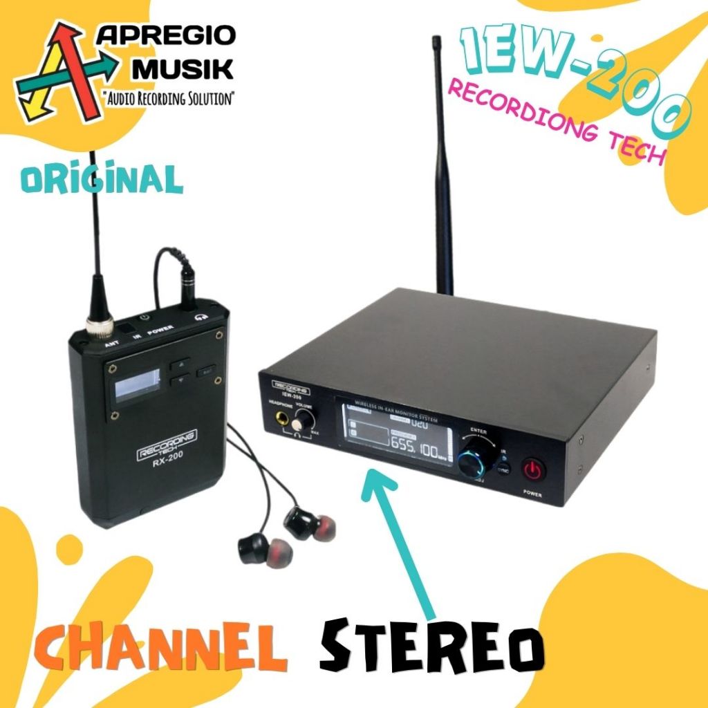 Jual RECORDING TECH IEW 200 IEW200 Wireless Stereo In Ear Monitoring ...