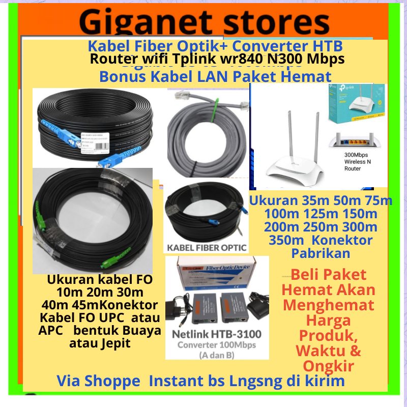 Jual Kabel Fiber Optik Dropcore FTTH Kabel FO 20m 25m 30m 40m 35m 50m 55m 75m 80m Bundling HTB ...
