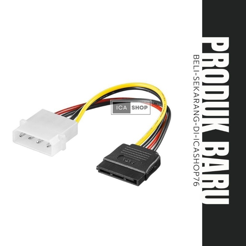 Jual KABEL POWER HDD MOLEX IDE 4 PIN TO SATA f 15 PIN single | Shopee ...