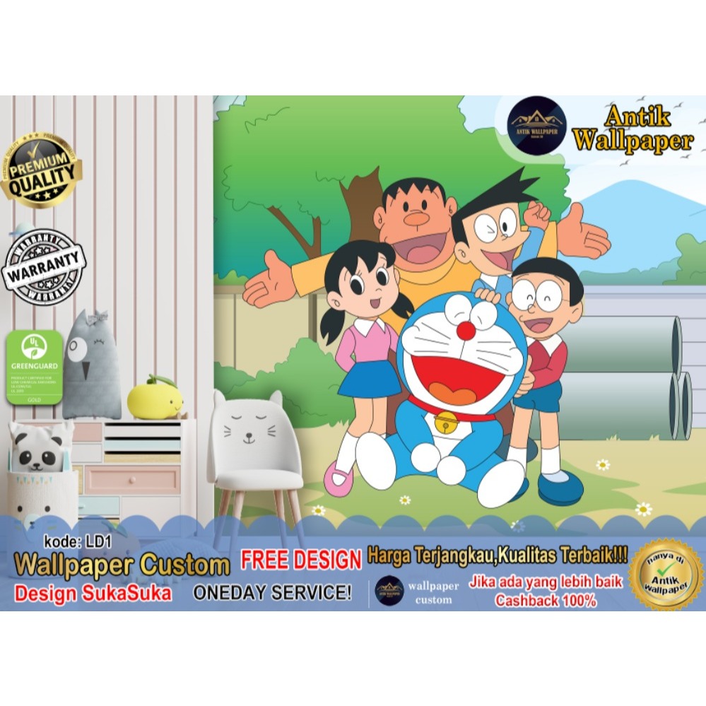 Jual Wallpaper Custom 3D Tema Doraemon | Wallpaper Animasi Anak ...