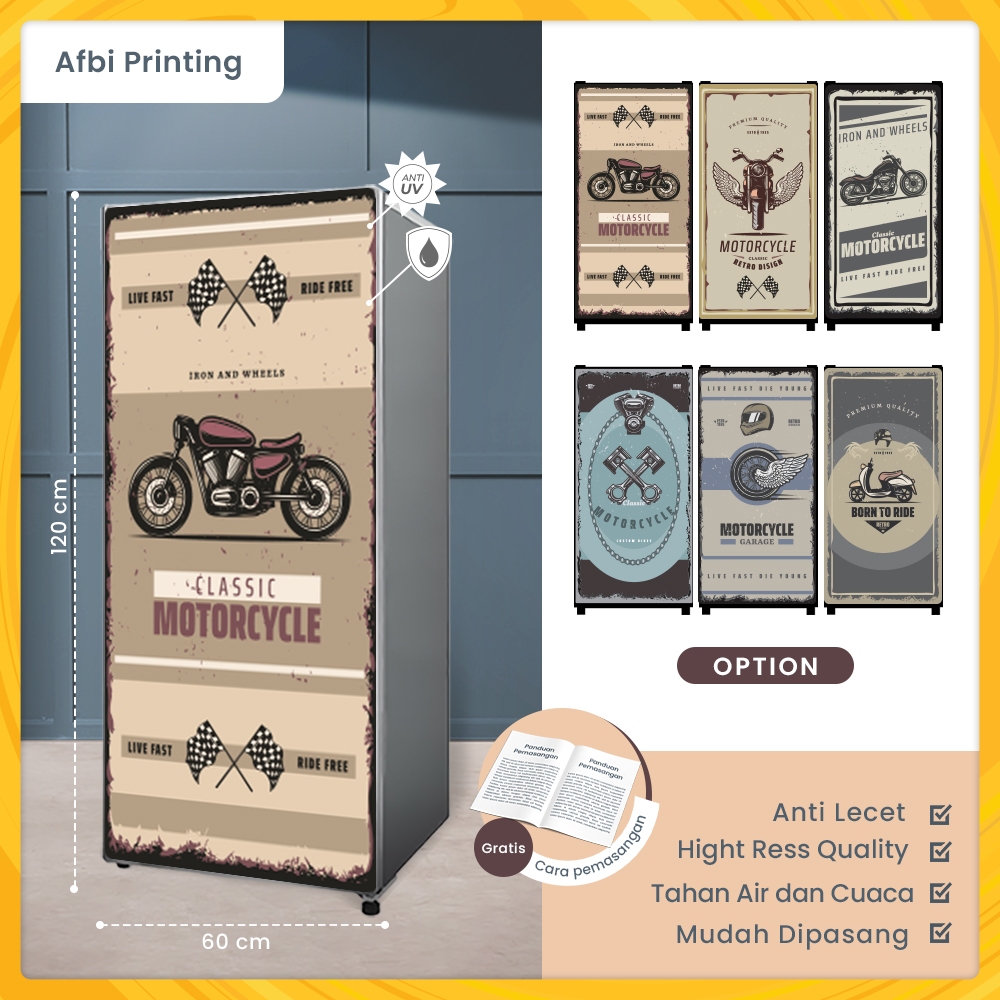 Jual Stiker Kulkas 1 Pintu / Sticker Mesin Pendingin 2 pintu Motif ...