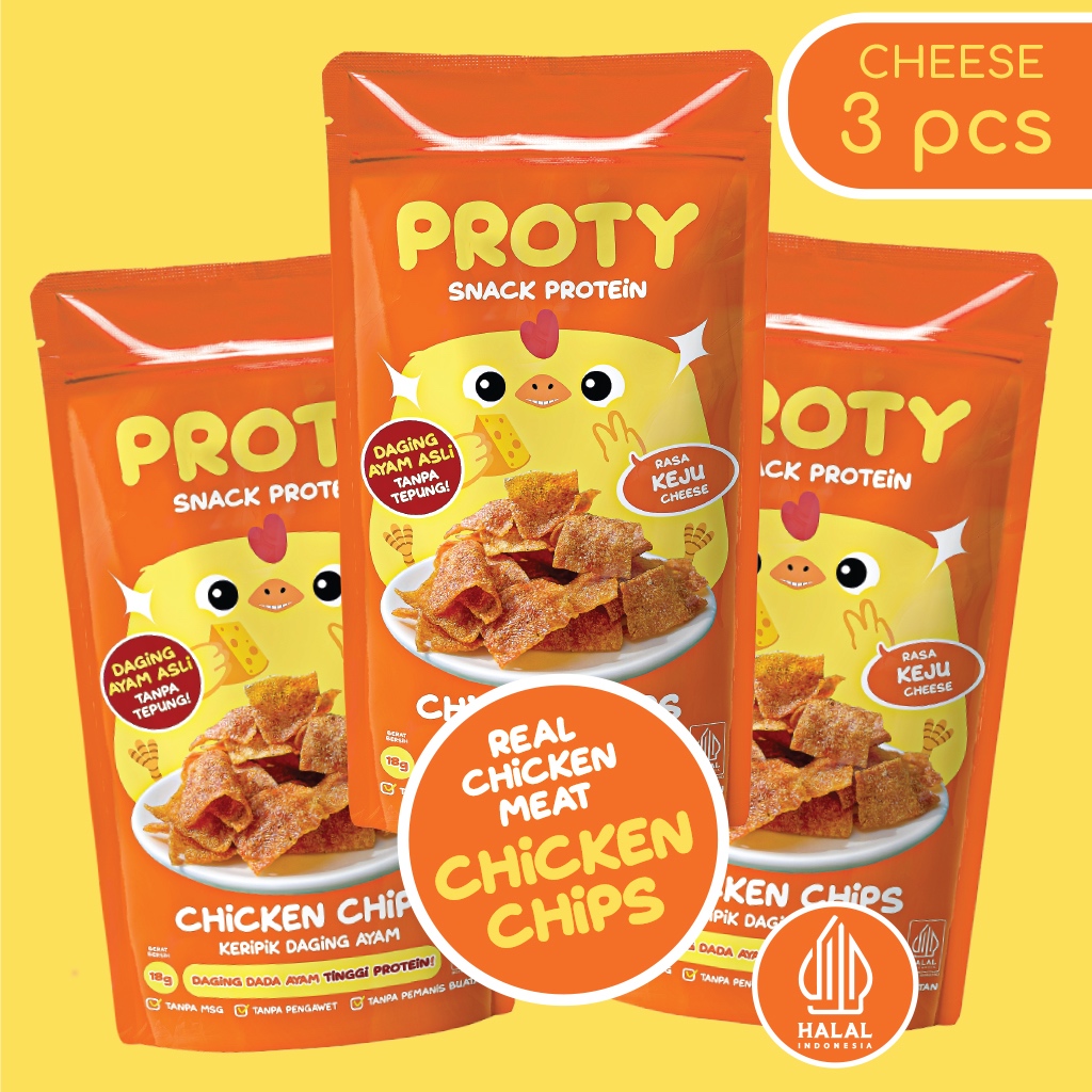 Jual PROTY Cemilan Chicken Chips Keju Cheese (Bundle 3 pcs) Snack ...