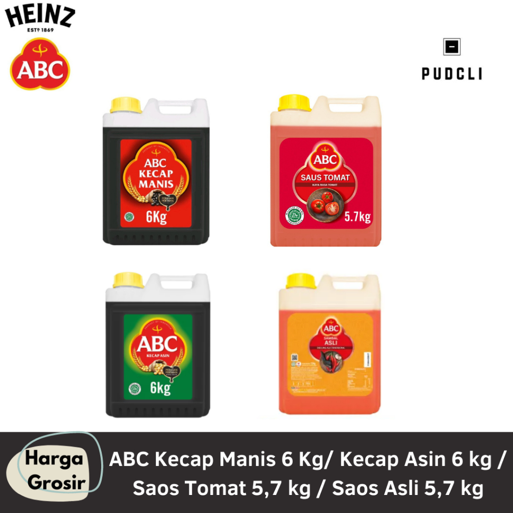 Jual Kecap Manis ABC Jerigen 6 kg / Kecap Asin ABC Jerigen 6 kg / Saos ...