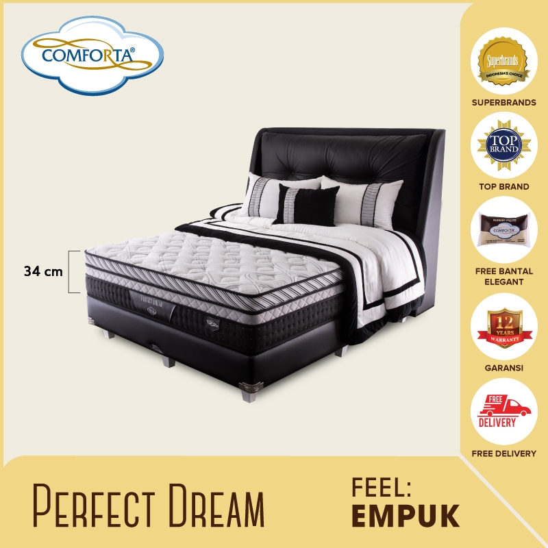 Jual COMFORTA Kasur Springbed Perfect Dream Fullset 200 x 200 | Shopee Indonesia