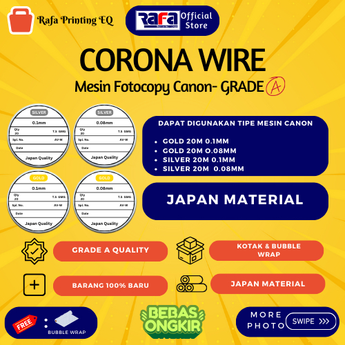 Jual CORONA WIRE CANON 20m GOLD SILVER 0.1mm 0.08mm | Shopee Indonesia