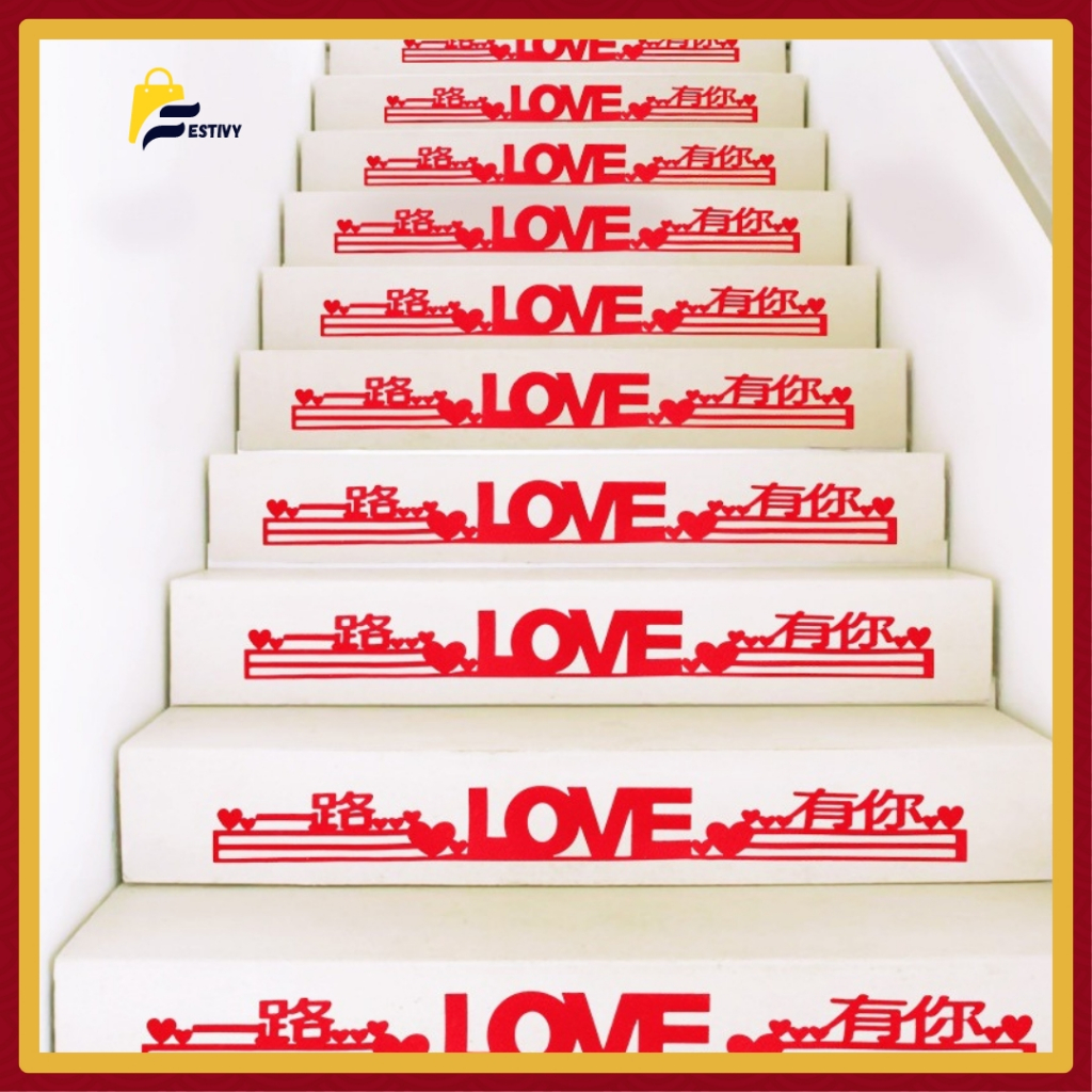 Jual FG Stiker Tangga Dekorasi Hiasan Tangga Wedding / Stiker Dinding ...