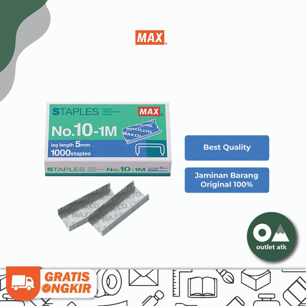 Jual Isi Stapler MAX No. 10 - 1M Staples / Refill Hekter | Shopee Indonesia