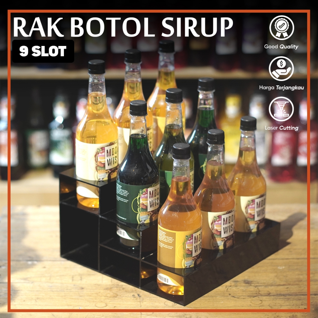 Jual Rak Acrylic Display Botol Sirup Isi 9 | Shopee Indonesia