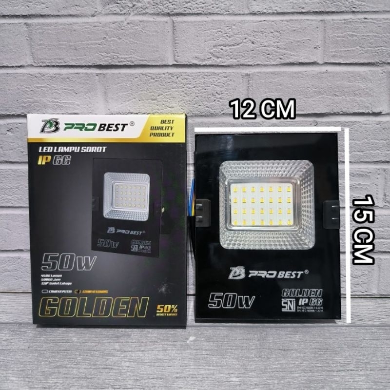 Jual Probest Golden Lampu sorot led 50w flood light CAHAYA KUNING IP66 SNI | Shopee Indonesia